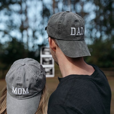 Mom & Dad EMBROIDERED Dad Hat Cap, Pigment Dyed Unstructured Baseball ...