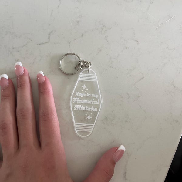 Retro Motel Keychain, Funny and Cute Keychains Engraved on Acrylic ...