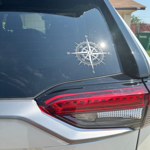 Compass Vinyl Decal | Detailed Compass Decal | Travel Decal for Car ...