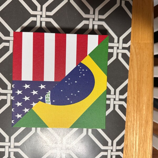 Brazilian American Flag Half Brazil USA Brasil Canvas Gallery Wraps ...
