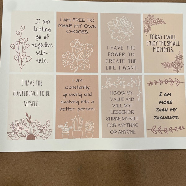 Printable Affirmation Cards, Succulents and Plants - Etsy