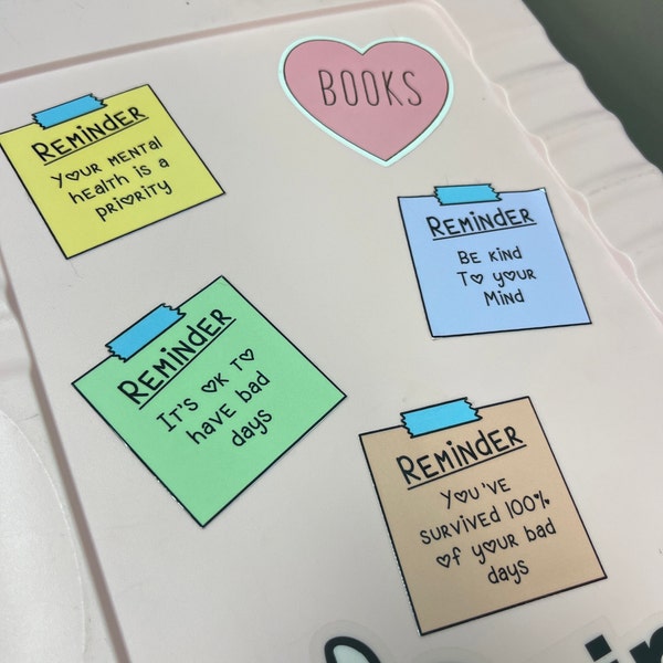 Mental Health Sticky Note Stickers / Mental Health Reminder Stickers ...