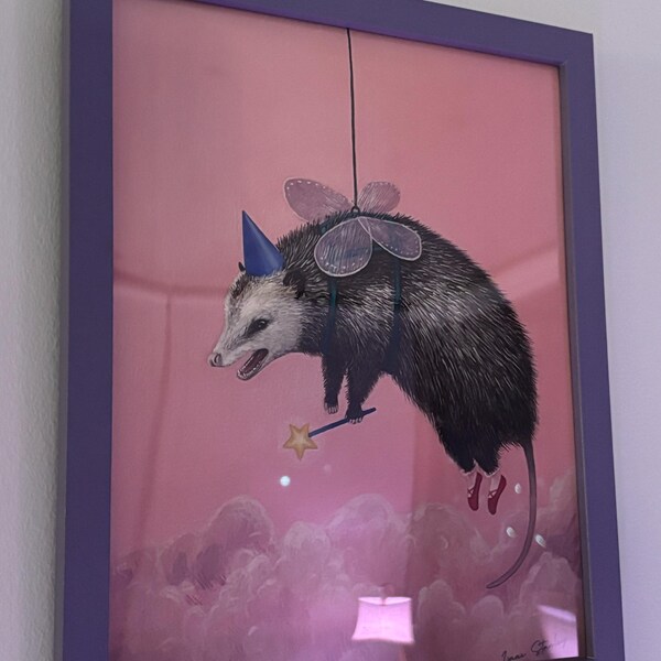Fairy God Possum Sticker Decal Original Art by Feral Felicitations - Etsy