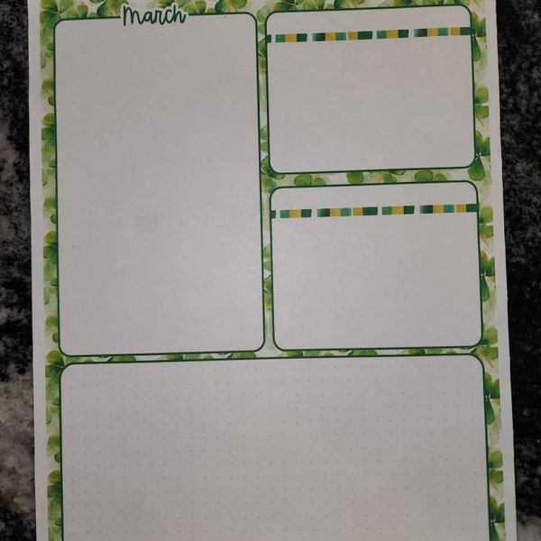 MARCH DASHBOARD Sheet | 7x9 | FULL Page Sticker - Etsy