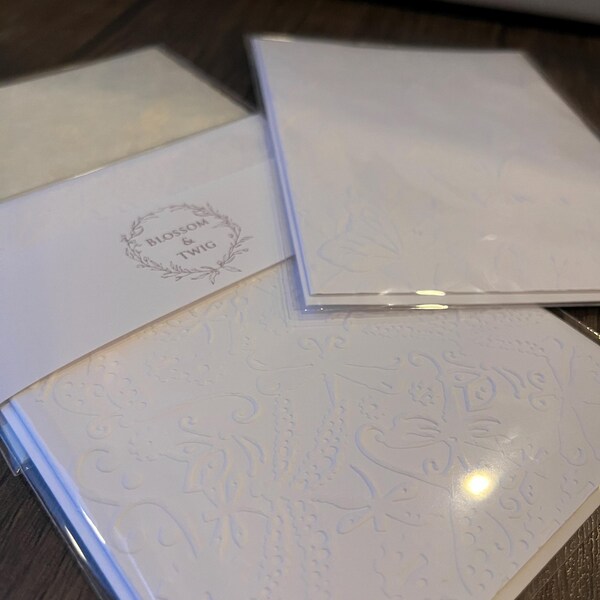 Embossed Note Cards, Vintage Style Note Cards, Note Card Set With ...