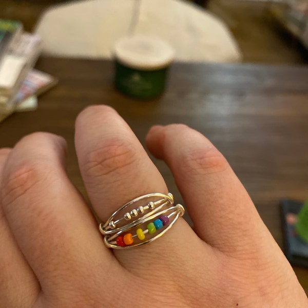 Pure Sterling Silver Fidget Ring Spinner / Meditation Ring / Calming ...