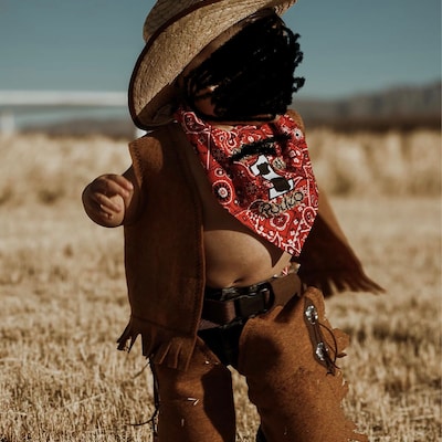 Personalized Cowboy/rodeo BLUE Bandana 1ST BIB/BURLAP/ Double-sided ...