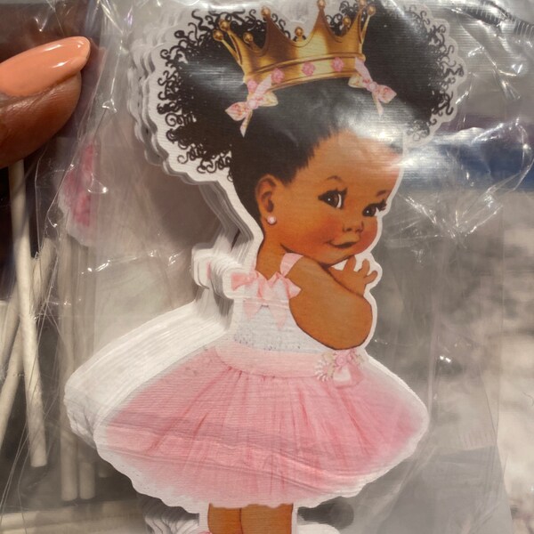 24 Little African American Princess Cupcake Toppers, DIY - Etsy