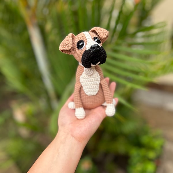 Boxer Crochet Pattern, Crochet Boxer Dog Pattern, Amigurumi Boxer ...
