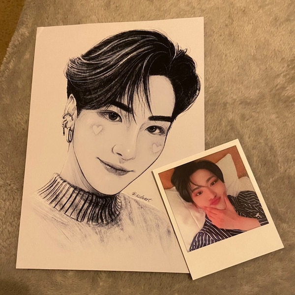 Seonghwa - ATEEZ - A5/A4 Print - 에이티즈 - Fan Art- Drawing - Etsy