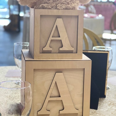 12 Inch Large Baby Shower Block Letters Large Wooden Alphabet Block ...