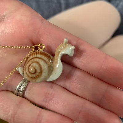 Snail Necklace Porcelain Pendant Work of Art the Cutest Snail ...