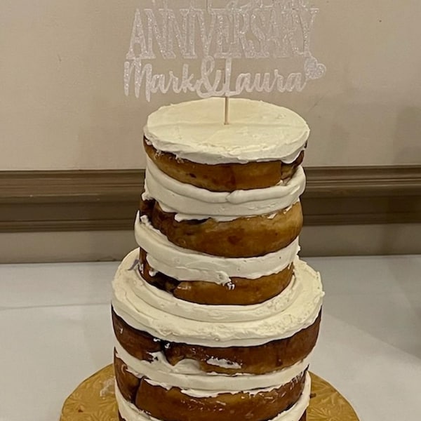 Custom Happy Anniversary Cake Topper, 25th Wedding Anniversary ...