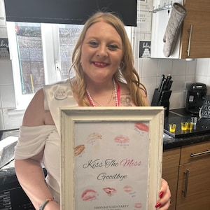 Kiss the Miss Goodbye, Hen Do Keepsake, Hens Night Supplies, Hens Night ...