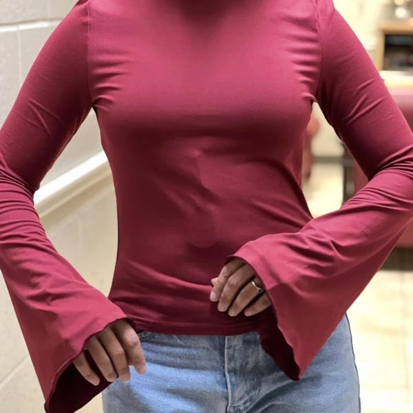 Flare Sleeve Top Sewing Pattern Beginner Bell Sleeve Top PDF Pattern ...