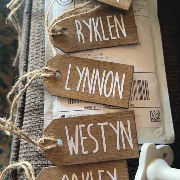 Beaded Wooden Name Tag, Heart Shaped Name Tag, Valentine Name Tag ...