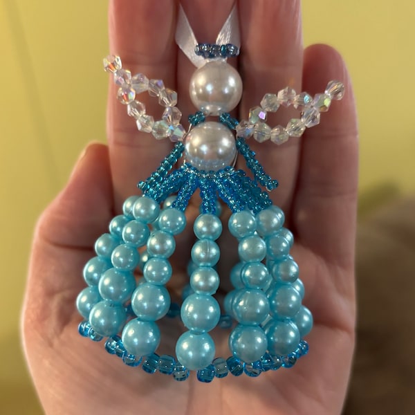 Beaded Angel Tutorial English, Standing Angel Ornament Beading Pattern ... Beaded Angel Tutorial English, Standing Angel Ornament Beading Pattern ...