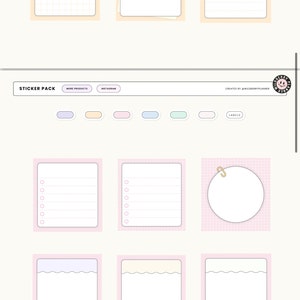 Digital Planner Sticky Notes, Pastel Stickers, Cute Stickers, Goodnotes ...