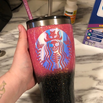 Gothic Starbucks Inspired Glitter Tumbler - Etsy