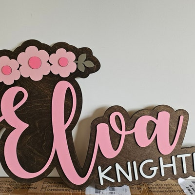 Custom Wood Name Sign Boho Name Sign Girls Name Sign Above Crib Sign ...
