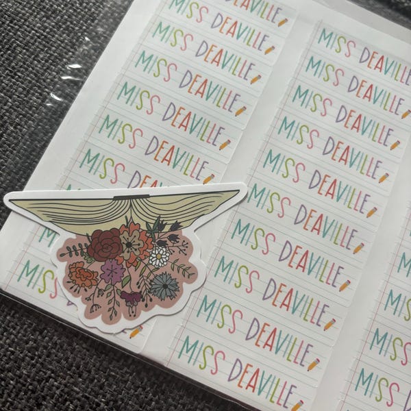 Teacher Book Labels Teacher Name Labels Personalized Teacher Stickers ...