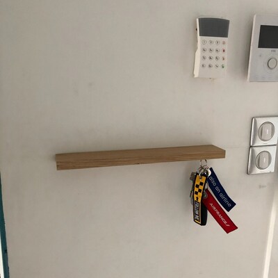 Magnetic Key Holder // Wood Floating Shelf // Key Rack With Neodymium ...
