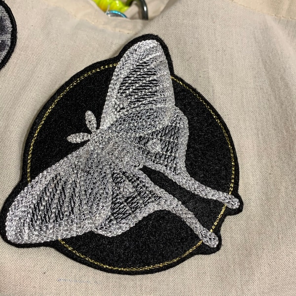 Ghostly Luna Moth Mystique Embroidery Iron on Patch for Jackets Moth ...