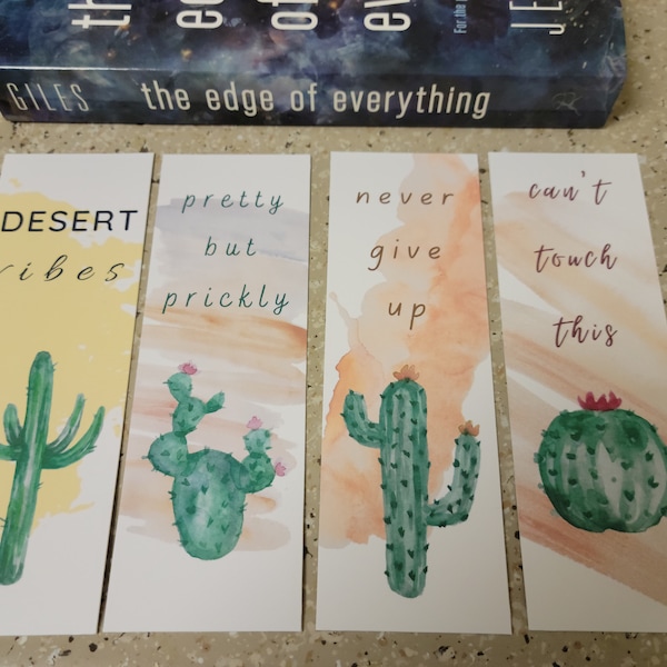Cactus Bookmarks - Set of 4 - Printable - Summer- Gift - Readers ...