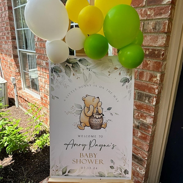 Winnie the Pooh Baby Shower Welcome Sign: Gender Neutral Poster ...