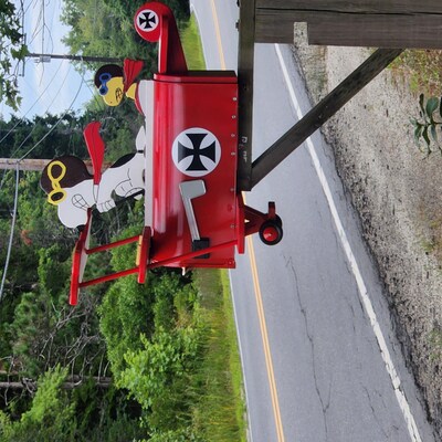 Red Baron Tri-plane Mailbox-mailbox-rural Tri-plane Mailbox-character ...
