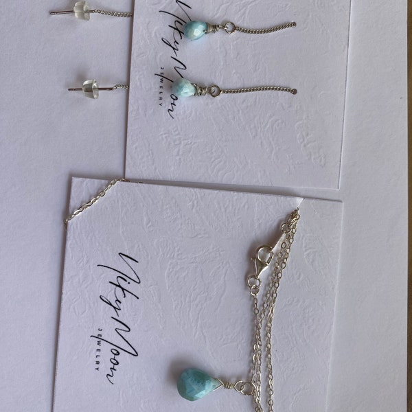 Wire Wrapped Larimar Teardrop Pendant Necklace Gold / Minimalist ... Wire Wrapped Larimar Teardrop Pendant Necklace Gold / Minimalist ...