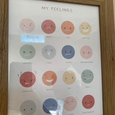 Rainbow Feelings Chart, Emotions Print, PRINTABLE Wall Art, Montessori ...