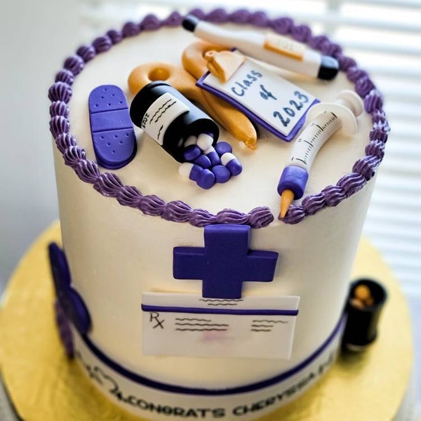 Fondant Nurse Doctor Cake Toppers - Graduation Cake Toppers - Medical ...