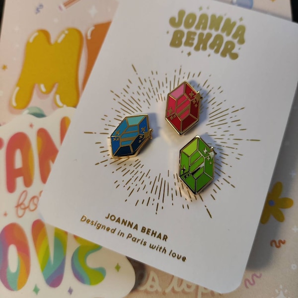 Mini Gem Pins | Crystal Cute Mini Multicolor Gamer Diamond Enamel Pins | Money Gemstones Pin ...