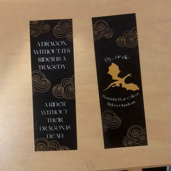 Onyx Storm Inspired Digital Download Bookmarks - Set of 6 Different ...