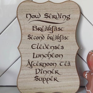 Scratch and Dent Sale Hobbit Daily Meals Engraved Plaque/sign. Very ...