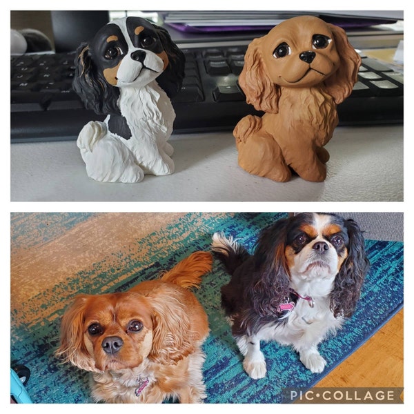 Tri Cavalier King Charles Spaniel Handmade Resin Fureverclay ...