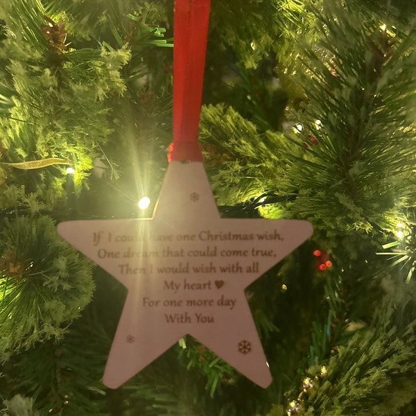 Personalised in Memory of a Loved One & Verse Wooden Christmas Tree ...