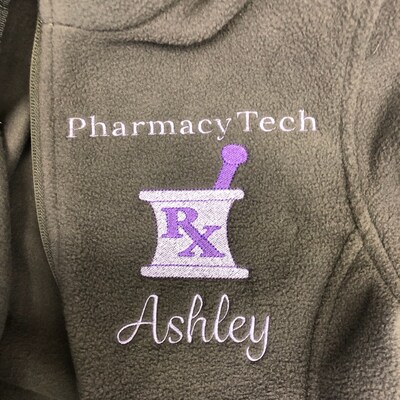 Pharmacy Mortar & Pestle Custom Monogrammed Full-zip Fleece Jacket - Etsy