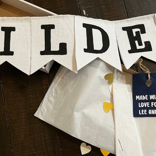 Custom Linen Banner for Baby Shower Personalized 50th Birthday Cloth ...