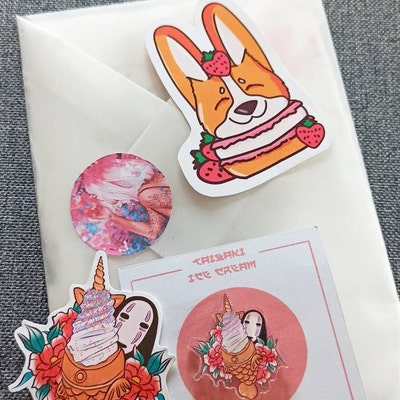 Shiny Glitter Stickers Pink & Blue - Etsy