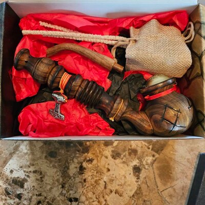 Odin the Wanderer Ansuz Rune Wood Pipe / Wooden Viking Thor Frigga ...