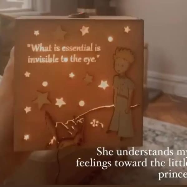 The Little Prince Night Light / Wood Box Night Light / Light Box - Etsy