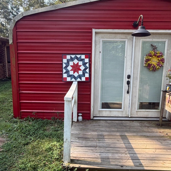 Mariner's Compass Barn Quilt Pattern: DIY Yard Art (paper Pattern) - Etsy