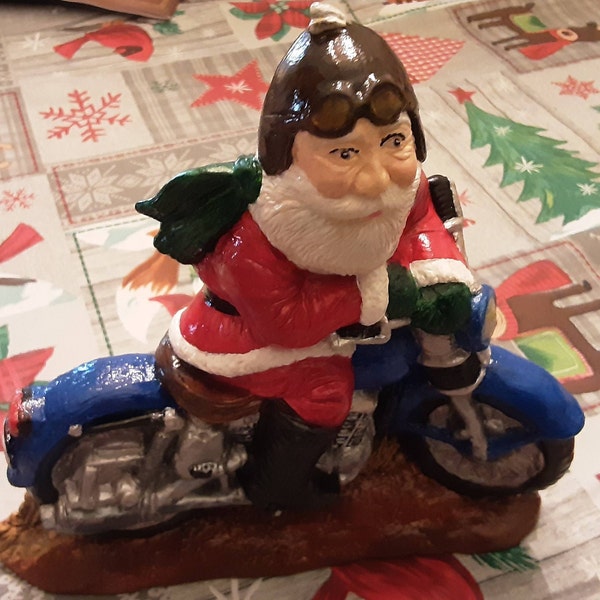 Ceramic Bisque Motorcycle Santa Claus Nowell Ready to Paint - Etsy