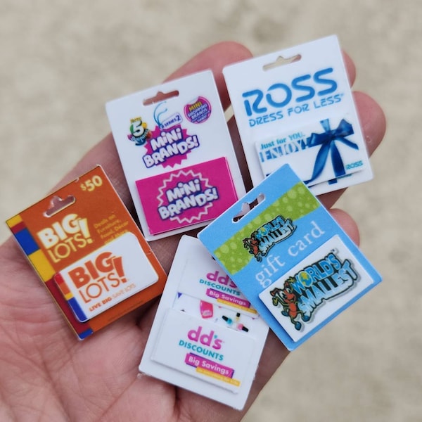 1:6 Mini Pretend Gift Cards That Hang - Etsy