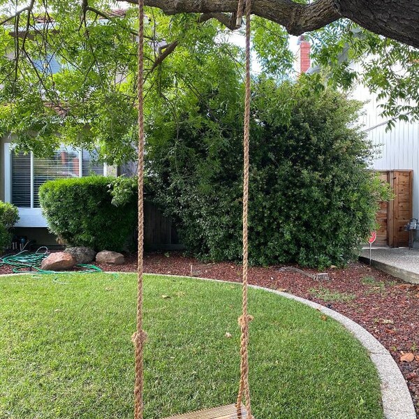 Handcrafted Wooden Tree Swing, Natural or Charred, Rope Included - Etsy