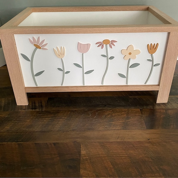 Blooming Cacti Toy Chest With Name - Toy Storage - Nursery Decor - 1st ...