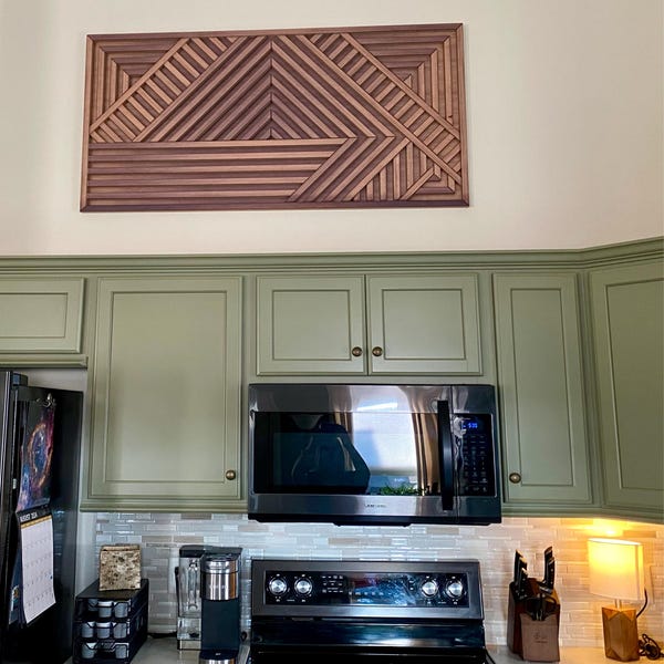 Modern Wood Wall Art Set | Large Modern Wood Wall Hangings | Geometric ...