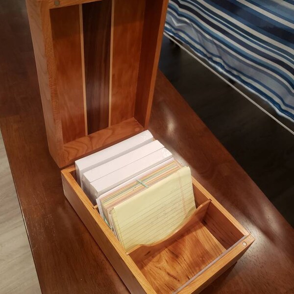 Recipe Box for 3x5 Cards, Divider - Made of Cherry (rc110610i) - Etsy
